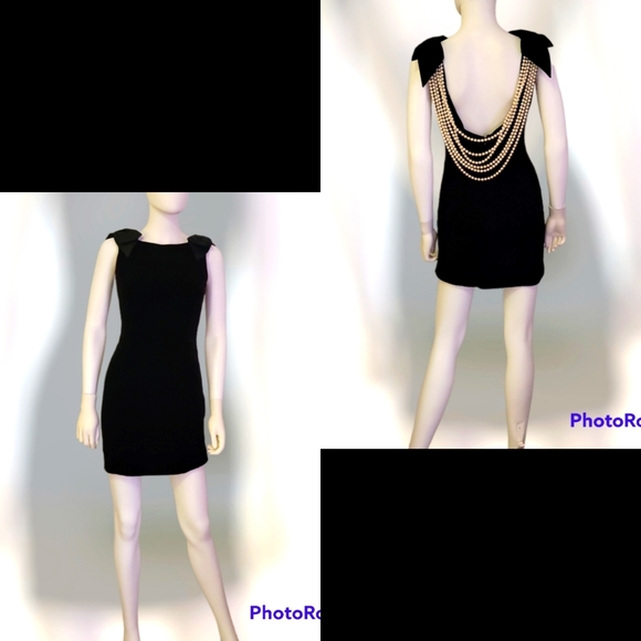 AJ Bari | Dresses | Vtg Aj Bari 98s1990s Black Velvet Open Back Draped ...